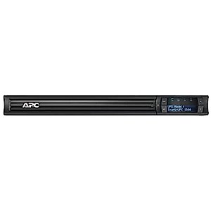 APC 1500VA Smart UPS with SmartConnect, 1U Rack Mount UPS, SMT1500RM1UC Sinewave Battery Backup, AVR, 120V, Line Interactive Uninterruptible Power Supply