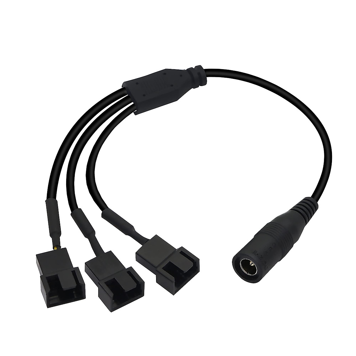 PNGKNYOCN 35cm 5.5x2.1mm DC Plug to 3 x 3 Pin or 4 Pin Computer PC Case Fan Power Splitter Adapter Cable