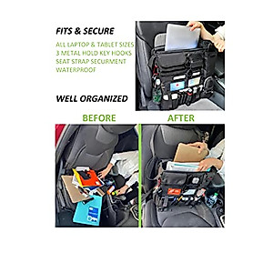 Fitmax Professional Car Truck Front Seat Organizer, Patrol Police Bag With dedicated and Secured laptop Storage, Carefully Designed with 25 Compartments. Truly your Office Within Arm's Reach., B001