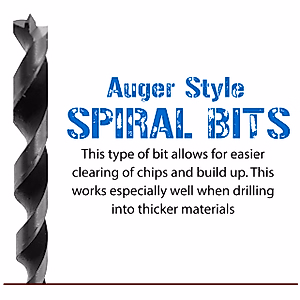 Fulton 12 inch Extra Long Brad Point Drill Bit Set with 7 Total Drill Bits • Ideal for Wood • PVC • Resin • Composite • MDF and Drywall (Sheet Rock) Materials