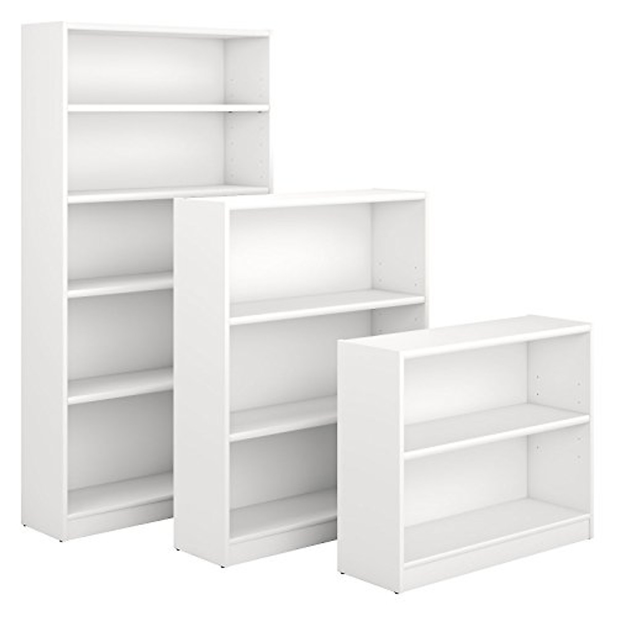 Bush Furniture Universal 2 Shelf Bookcase in Pure White