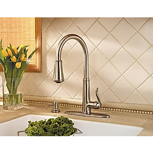 Pfister Ashfield 1-Handle Pull-Down Kitchen Faucet with Soap Dispenser, Brushed Nickel
