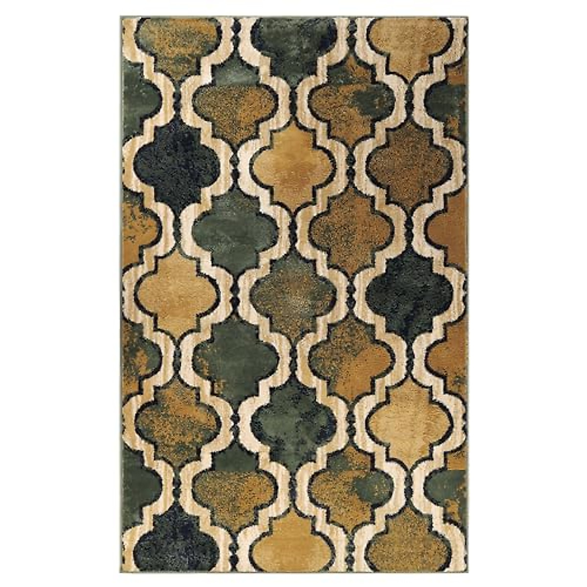Superior Indoor Large Area Rug, Jute Backed, Perfect for Living/ Dining Room, Bedroom, Office, Kitchen, Entryway, Modern Geometric Trellis Floor Decor, Viking Collection, 5' x 8', Green