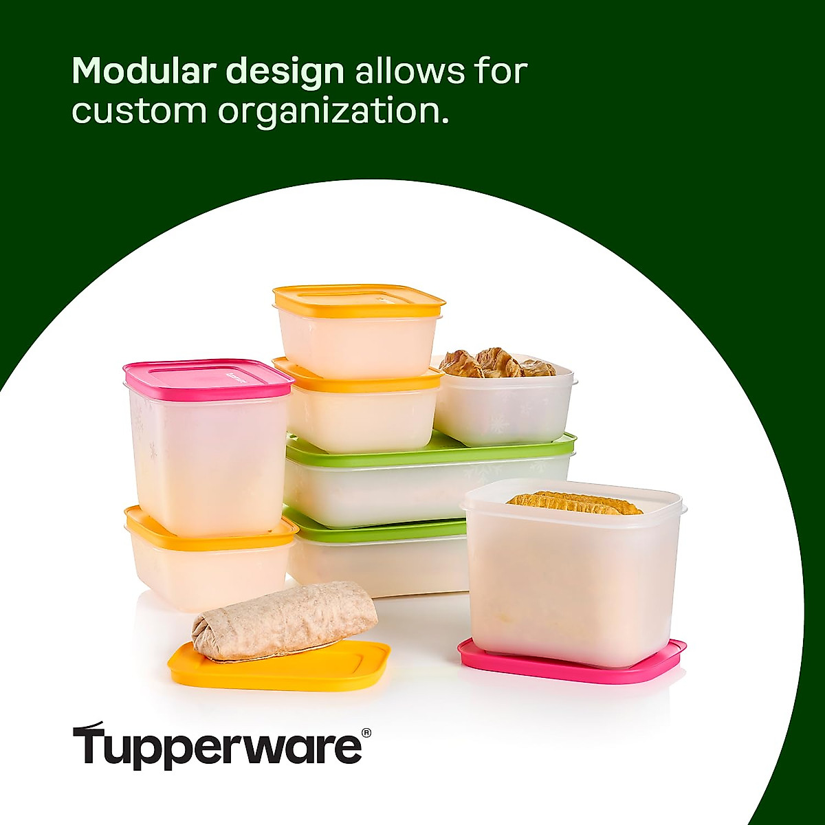 Tupperware Freezer Mates Gen II 8 Piece Food Storage Container Set, Dishwasher Safe and BPA Free (8 Containers, 8 Lids)