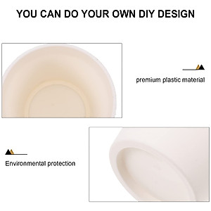 Happyyami 5 Pcs Flowerpot Indoor Planters Flower Succulent Pots Plants Pot Starting Pots Paintable Planter Pots Gardening Containers Mini Flower Pot White Vegetable Succulents Plastic Child