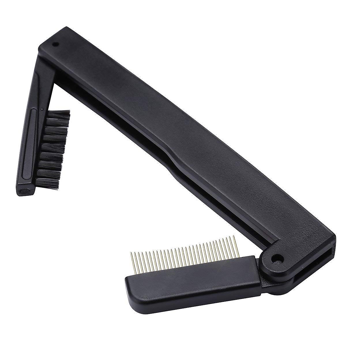 Dual-Sided Folding Mascara and Brow Grooming Tool - Lash Separator, Applicator, and Compact Eyebrow Brush