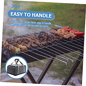 VALICLUD Outdoor Storage Bag Fine China Storage Containers Frying Pan with Lid Container with Lid Utensil Bag Outdoor Stove Snack Bar Organizer Flatware Storage Large Barbecue Oxford Cloth