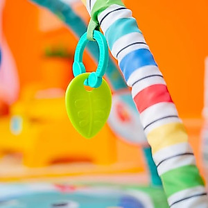 Bright Starts Wild Wiggles Baby Activity Gym & Play Mat with FoldingToy bar, Newborn and up - Green, 18.5” x 29.1” x 29.1”