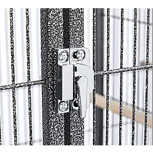 1/2/3-Combo Stacker Center Divided Breeder Breeding Bird Flight Double Rolling Cage for Aviaries Canaries Cockatiels Lovebirds Finches Budgies Small Parrots (Black Vein, Two Stacker)