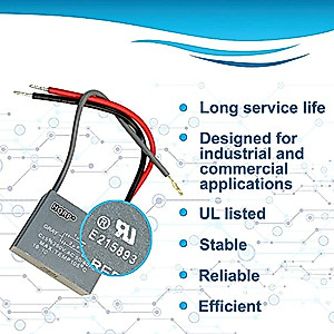 HQRP Capacitor Compatible with Hampton Bay Ceiling Fan 4.5uf+5uf+6uf 4-Wire CBB61