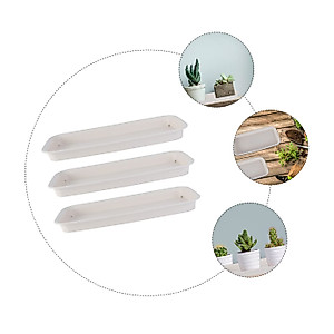 DOITOOL 3pcs Flower Pot Tray Garden Pot Tray Flowerpot Plant Dish Flower Pot Saucers Rectangular Planter Square Plant Saucer Flower Base Tray Plant Pot Tray Plastic Basin White Rectangle
