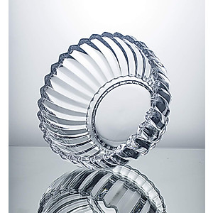 Modern-Depo Crystal Serving Bowl Glass Centerpieces for Parties Home Office Wedding Food Salad Fruit Snack Dessert Mixing Collection, 9 x 9 x 4.7 Inches