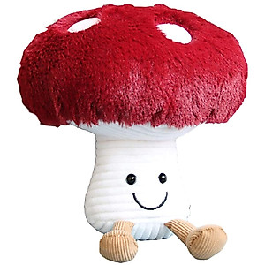 Bestsea Mushroom Plush Cute Mushroom Plushie Stuffed Animals Pillow Home Decor Kids Gift Red Mushroom Pillows Plush 7.8 Inches