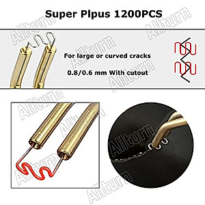Allturn 1200 Pieces Hot Staples Welding Rods Bumper Repair Welding Wire for Repair Machine Car Bumpers Dashboards Lamp Holders Plastics Rings Daily Plastics Supplies 0.8 0.6 mm (Wave Shape)