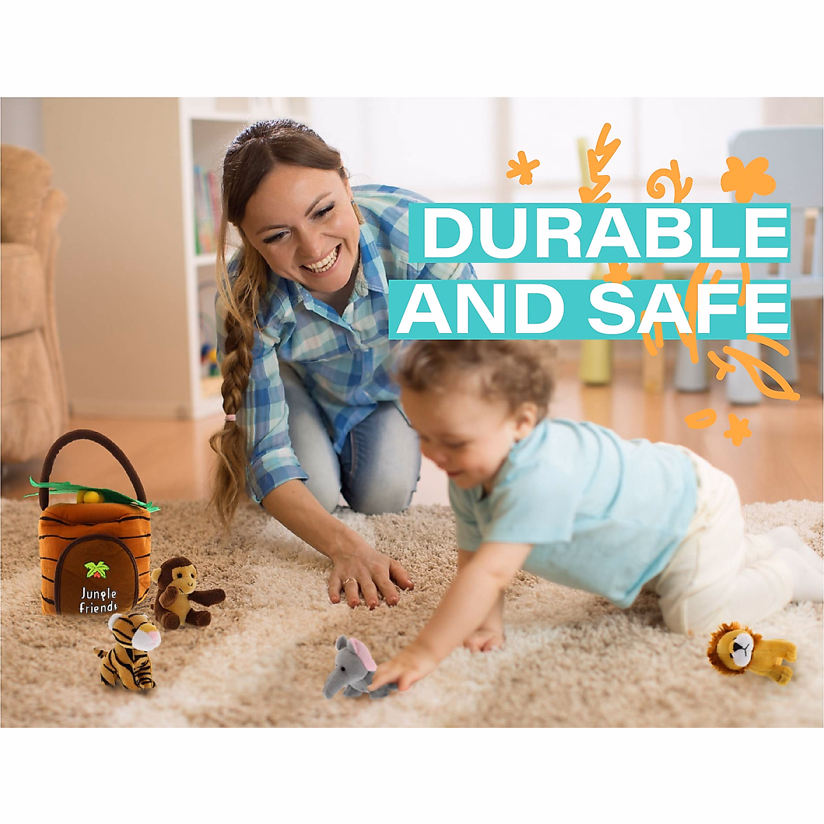 Etna 5-Piece Bunny Condo Play Set with Sounds - Stuffed Rabbit Carrier and Tiny Plush Bunnies for Imaginative Play