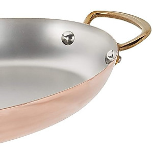 Mauviel M'150 B 1.5mm Polished Copper & Stainless Steel Oval Pan With Brass Handles, 11.8-in, Made in France