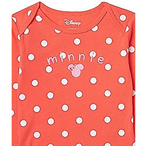 Amazon Essentials Disney | Marvel | Star Wars | Princess Baby Girls' Long-Sleeve Bodysuits, Pack of 5, Minnie Rainbow Chaser, 18 Months