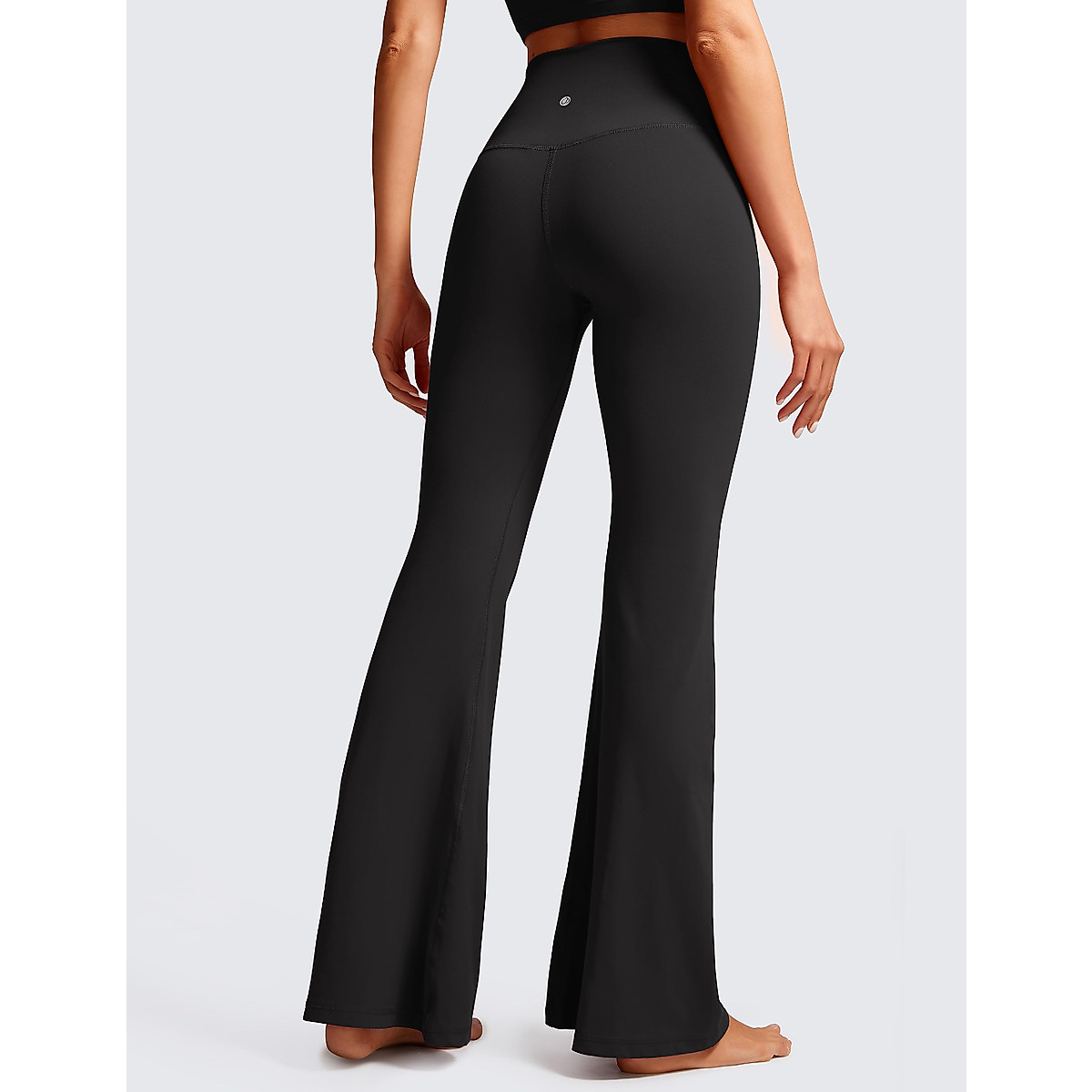 CRZ YOGA Butterluxe Crossover Flare Leggings for Women 31" - High Waist V Cross Bootcut Bell Bottoms Tummy Control Yoga Pants Black XX-Small