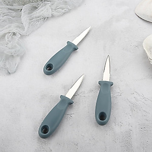 Cabilock Oyster Clam Shucking Knife Stainless Steel Oyster Shucker with Plastic Handle Non-slip Oyster Opener Seafood Opening Tools for Shellfish