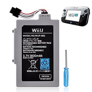 UCEC Wii U Gamepad Battery, Wii U Accessories 3600 mAh Wii U Battery Replacement Rechargeable Battery Pack Compatible for Nintendo Wii U Gamepad WUP-010, WUP-012