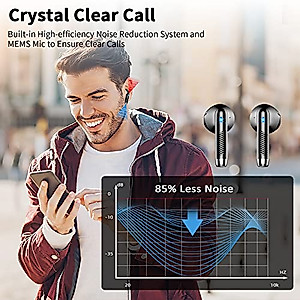 Wireless Earbuds Bluetooth 5.3 Headphones 56H Playtime Bluetooth Earbuds with LED Display Charging Case Deep Bass Noise Cancelling Ear buds With ENC Mic Earphones in Ear IP7 Waterproof for Android iOS