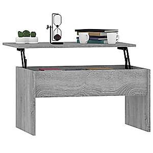 QJBSAVVA Coffee Table Gray Sonoma 31.5"x19.9"x16.3" Engineered Wood,Nightstand Industrial Tables Side Tables Sofa Table Suitable for Meeting Rooms, Reception Rooms, Offices