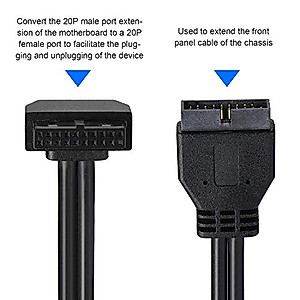 MZHOU SATA USB Extension Cable - USB 3.0 Motherboard Front 19 Pin Male to Female Extension Cable High-Speed Connection (The Interface Faces Outward)