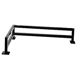 FLVFF Fingerboard Rail Metal L Solid Steel Grind Rails Ramp and Skate Parks (LR) (Black)