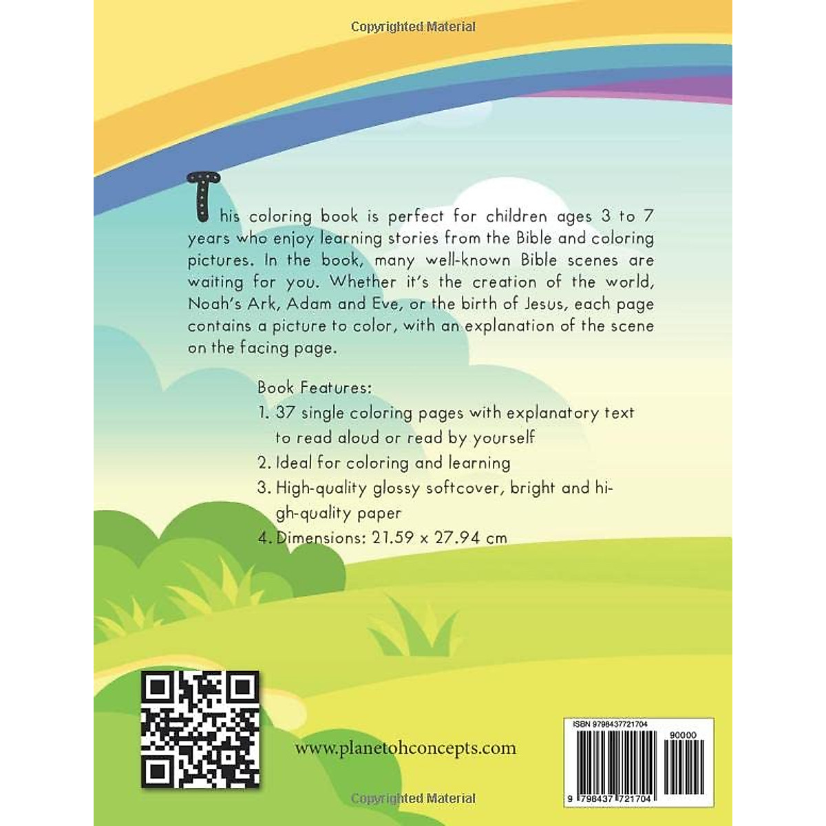 Bible Coloring Book With Explanatory Texts About The Scenes