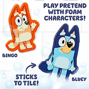 Bluey Bath Creations, 9-Piece Bluey Activity Set, Fun Bluey Bath Toys, Includes Washable Bath Paints, Bath Crayons, Bath Toy Storage, Bath Paint for Toddlers 1-3, Fun Bluey Gifts, Toddler Art Supplies