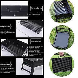 Folding Portable Barbecue Charcoal Grill, Barbecue Desk Tabletop Outdoor Stainless Steel Smoker BBQ for Outdoor Cooking Camping Picnics Beach