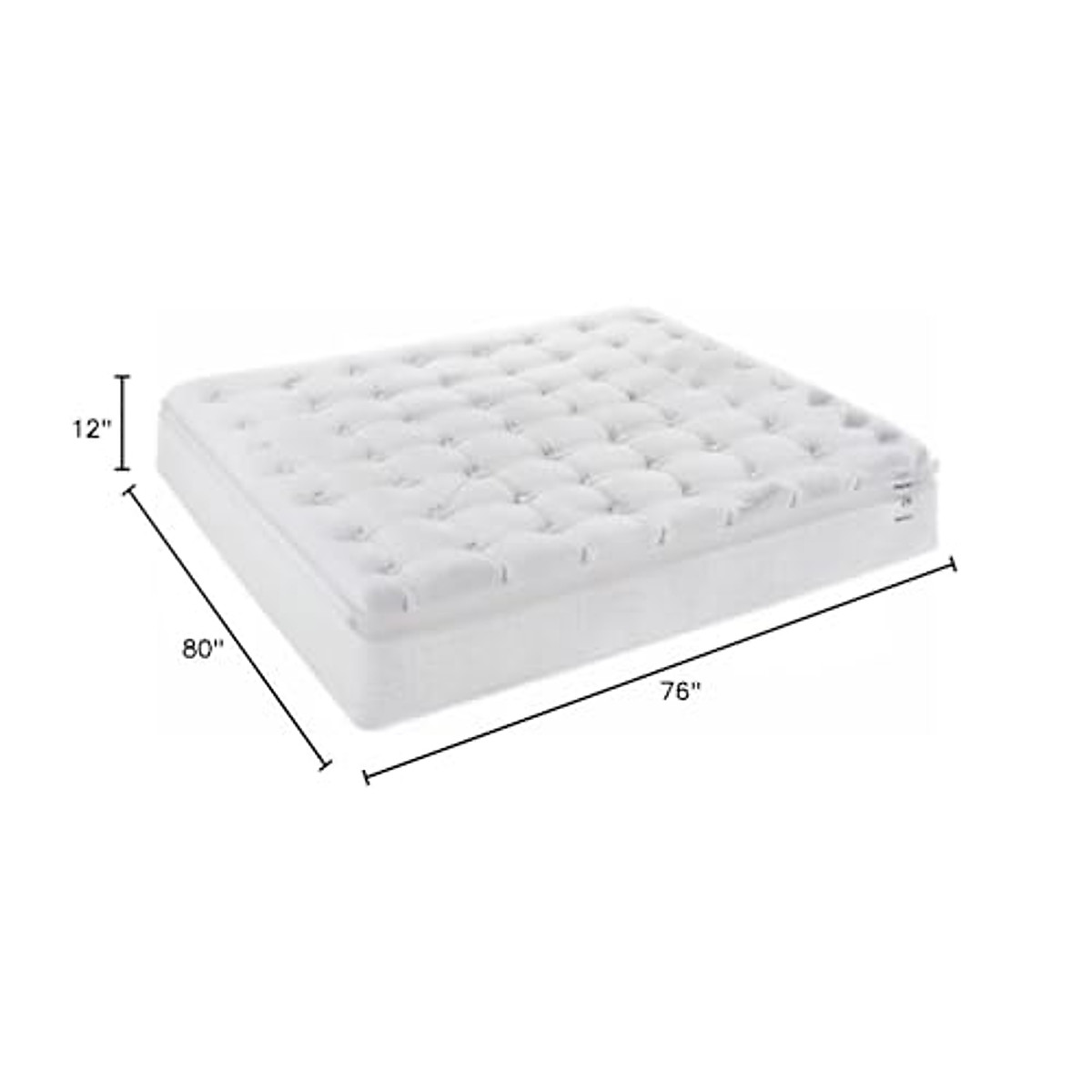 King Size Mattress - 12 Inch Cool Memory Foam & Spring Hybrid Mattress with Breathable Cover - Comfort Plush Euro Pillow Top - Rolled in a Box - Oliver & Smith