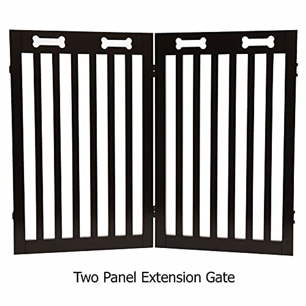 Arf Pets Freestanding Dog Gate, 2 Panel Extension, 360° configurable Wooden Fence, 40" Wide, 31.5" Tall, Foldable, for The House - Indoor Use