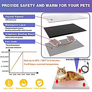 NOCAESON Cat Bed for Indoor Cats, Cat House Year Round with Heating Pad and Fluffy Ball Hanging, Foldable Heated Cat House for Joint-Relief and Hidewawy, 16x16x14 inches, Grey