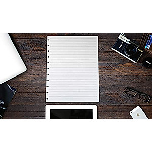 Discbound Letter Size Lined Paper Refill, 250 Sheets (500 Pages), 8.5 in x 11 in, 100 GSM, 11 Disc Notebooks