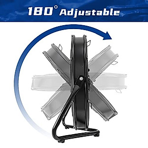 HICFM 4600 CFM 20 inch Heavy Duty Shroud Fan with Barrel and Powerful 1/5 HP Motor, High Velocity Air Circulator for Workshop, Garage, Commercial or Industrial rooms - UL Safety Listed