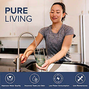 Acuva- ArrowMax 2.0 UV-LED Water Purifier, Under Sink Water Filter System with Smart Faucet, Universal Power Supply, Brushed Nickel Faucet