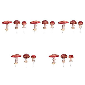 SHERCHPRY 15 pcs Fish Tank Ornaments Mini containers Resin Container Fluorescence Decorate Props Decorations Bonsai Figurines Decor Sculptures Home Decor Statue Flowerpot Mushroom Statuette