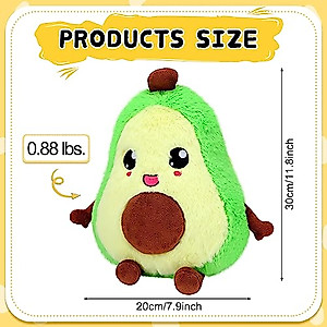 Wettarn 2 Pieces Warmies Microwavable Stuffed Fruit Heatable Unscented Avocado Pineapple Heating Pad Hot and Cold Therapy Plush Toys for Boys and Girls