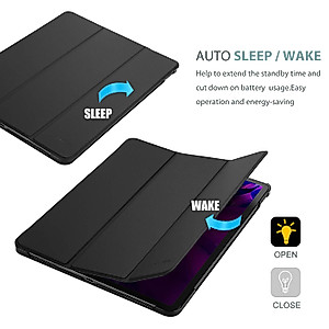ProCase Smart Case for iPad Pro 12.9 2022/2021/2020/2018, Slim Stand Hard Back Shell Smart Cover for iPad Pro 12.9" 6th Gen/5th Gen/4th Gen/3rd Gen -Black