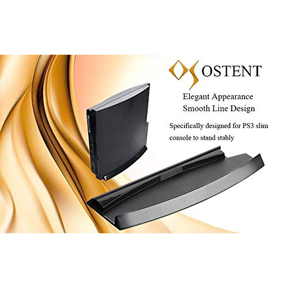 OSTENT Skid Proof Console Vertical Stand for Sony PS3 Slim Console Color Black