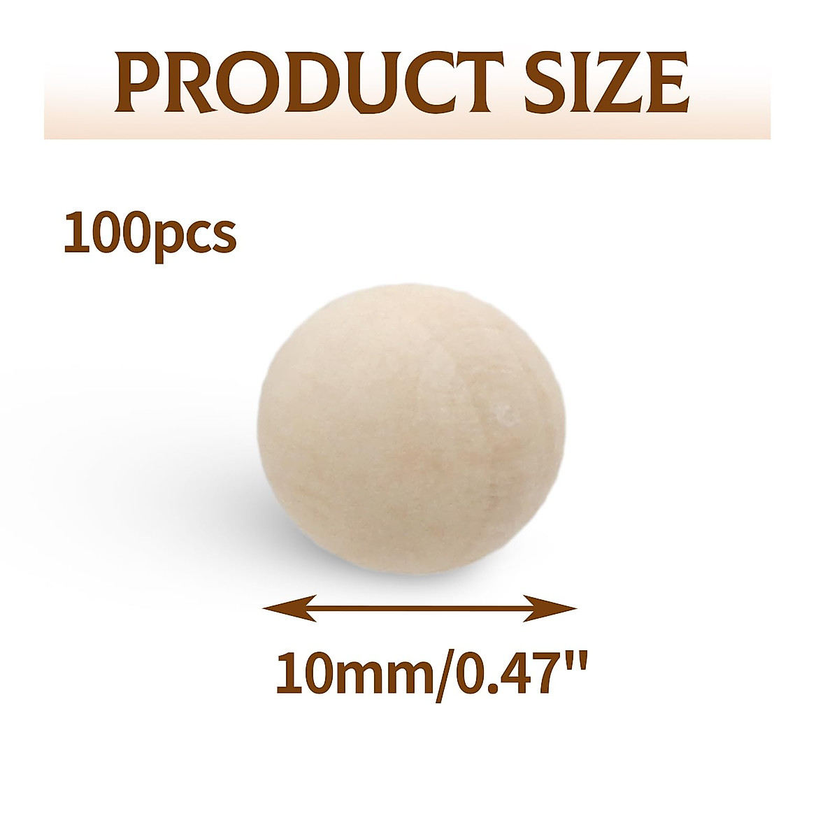 Uenhoy 100 Pcs Wooden Round Ball 1/2" (12mm) Unfinished Natural Wood Balls Wooden Spheres for Crafts and DIY Projects