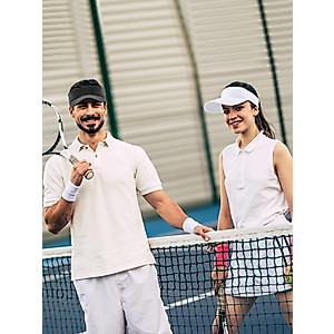 3 Pieces Sun Visor Hats for Women Men Adjustable Sports Athletic Visor Baseball Cap for Hiking Running Tennis Outdoor Black, White, Grey