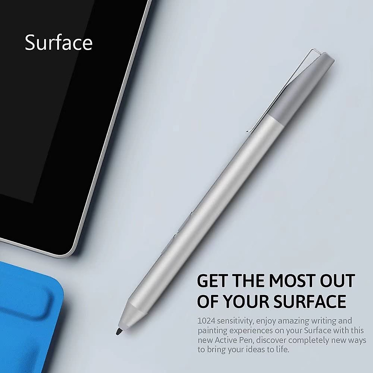 Pen for Surface, 1024 Pressure, Eraser & Right-Click, Palm Rejection,2500 Working Hours for Surface Pro 11/10/9/8/7/6/5/4/3/X, Surface Go/Book 4/3/2/1, Surface Laptop Studio 6/5/4/3/2/1
