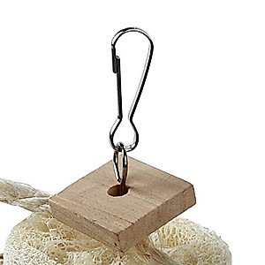 SCDCWW Bird Parrot Toy with Bell Natural Wooden Grass Chewing Bite Hanging Cage Swing Climb Chew Toys