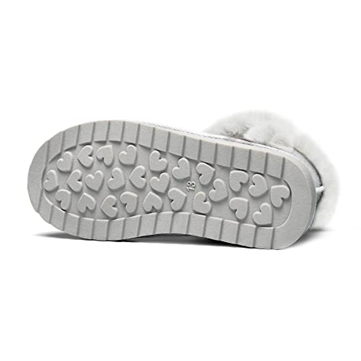 K KomForme Girls Snow Boots Warm Fur Lined Glitter Strap Winter Shoes Lightweight with Hook-and-loop(Toddler/Little Kids/Big Kids)