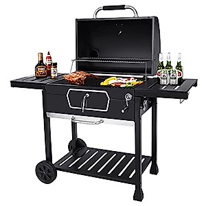 Royal Gourmet CD2030AN 30-Inch Charcoal Grill, Deluxe BBQ Smoker Picnic Camping Patio Backyard Cooking, Black