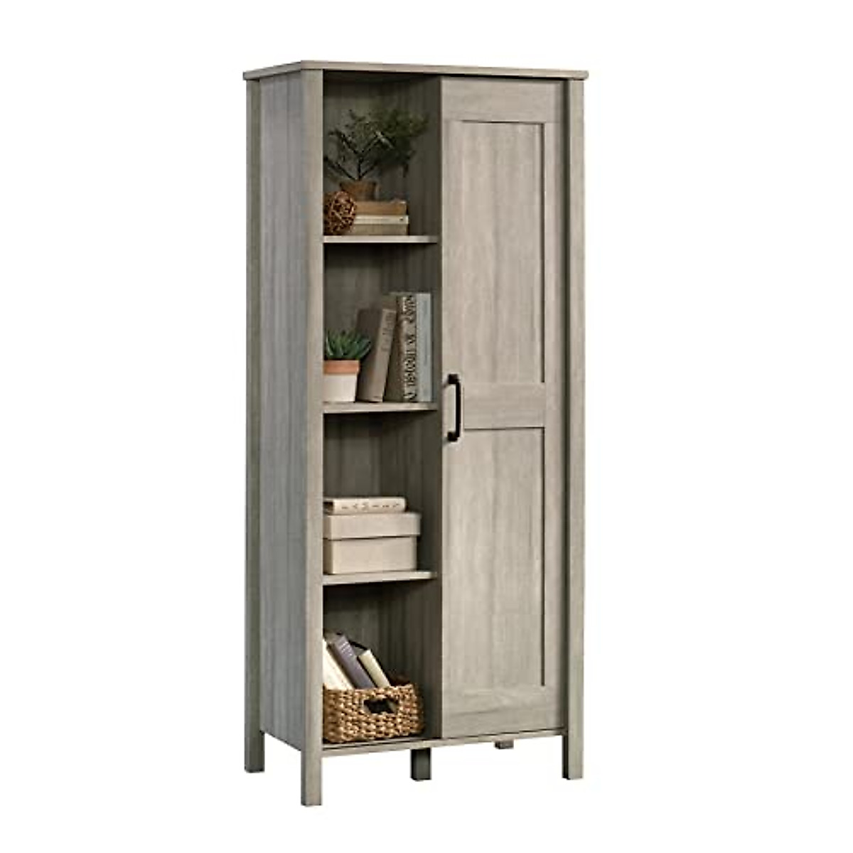 Sauder Miscellaneous Storage Sliding Door Cabinet, L: 27.09" x W: 15.39" x H: 62.99", Spring Maple Finish