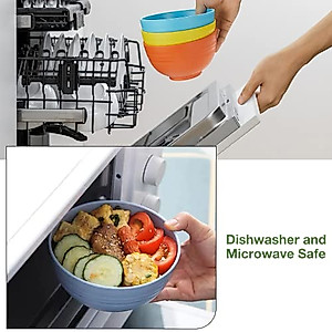 Mfacoy Unbreakable Cereal Bowls Set of 6, 24 OZ Wheat Straw Bowls Set, Reusable Cereal Soup Bowls, Microwave and Dishwasher Safe, BPA Free Lightweight Bowl for Kitchen, Oatmeal Bowls