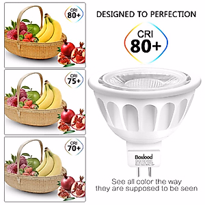 Boxlood MR16 LED Light Bulb Non Dimmable Comply with UL, 90% Energy Saving, 3000K Warm White, 40 Degree Beam Angle, AC/DC 12V, 5 Watts, 50W Halogen Bulb Equivalent, GU5.3 Bi-Pin Base, 6-Pack